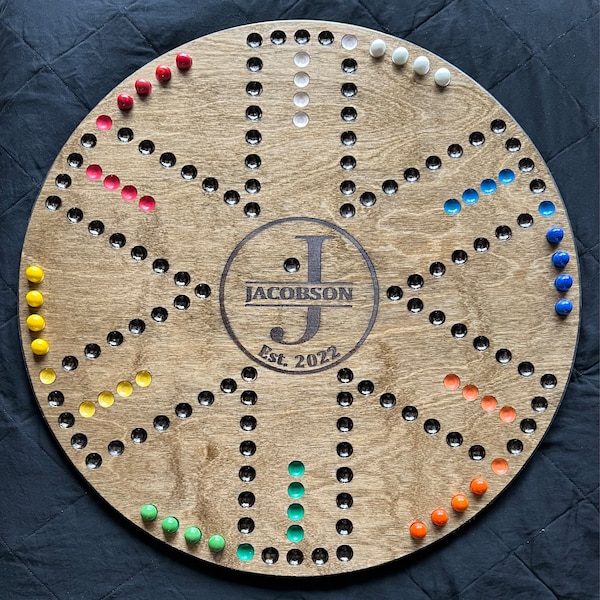 Wooden Carbles Board Game With Dice and Marbles, Free Personalization ...
