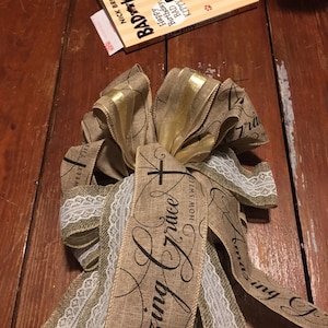 Amazing Grace Ribbon, Religious Ribbon, Tan Ribbon, Burlap Ribbon ...