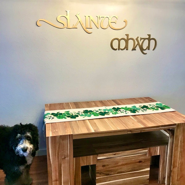 Sláinte Mhath Wood Sign: Irish Gaelic Cheers Wall Decor - Etsy