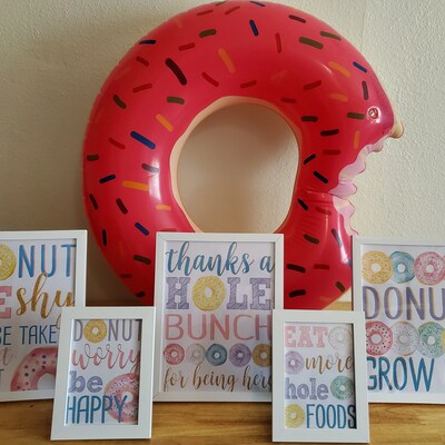 Donut Party Signs. 10x8, 5x7, Digital Bundle. Printable Donut Theme ...