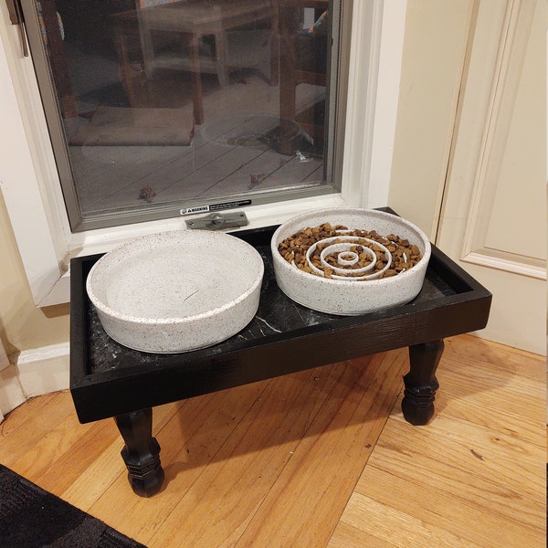 Large Standard or Double Custom Made Pet Feeding Tables, Elevated Cat ...