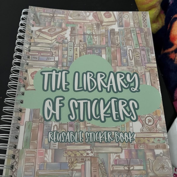 Library of Stickers Reusable Sticker Book, Librarian Decal Collection ...