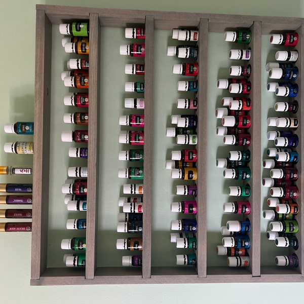 Large Essential Oil Shelf | Rustic Solid Wood Wall Rack and Organizer ...