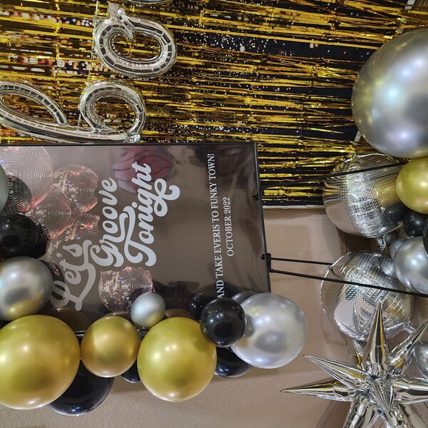 Groovy Disco Sign, Disco Party Welcome Sign, Lets Groove Birthday Party ...