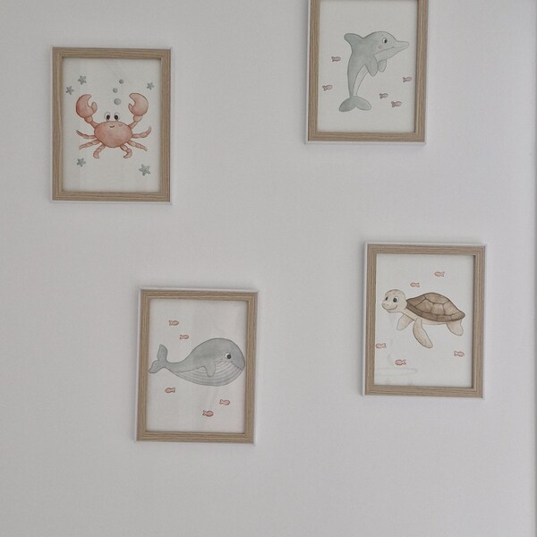 Baby Rabbit Kite Poster A4 (21x29.7cm) or 13x18cm Watercolor ...