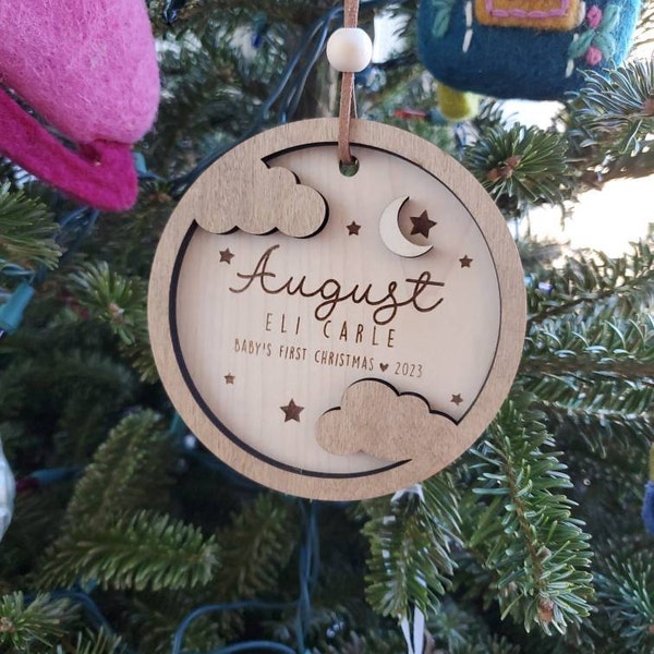 Baby's First Christmas | Custom Ornament | Birth Announcement | 2023 ...