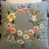 Embroidered Pillow Case Kits, Colorful Flowers Silk Ribbon Embroidery ...