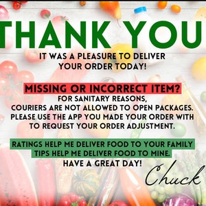 Shipt Themed Thank You Note, Message Personalized, Instacart Shipt Card ...