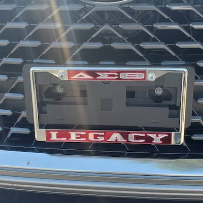 DST Delta Sigma Theta Script License Plate Silver Background Red ...