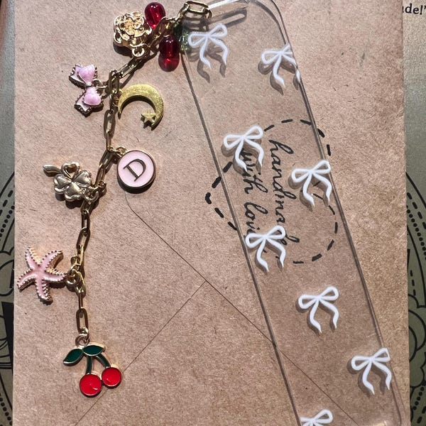 Cherry Charm Bookmark | Personalized Book Lover Gift - Etsy