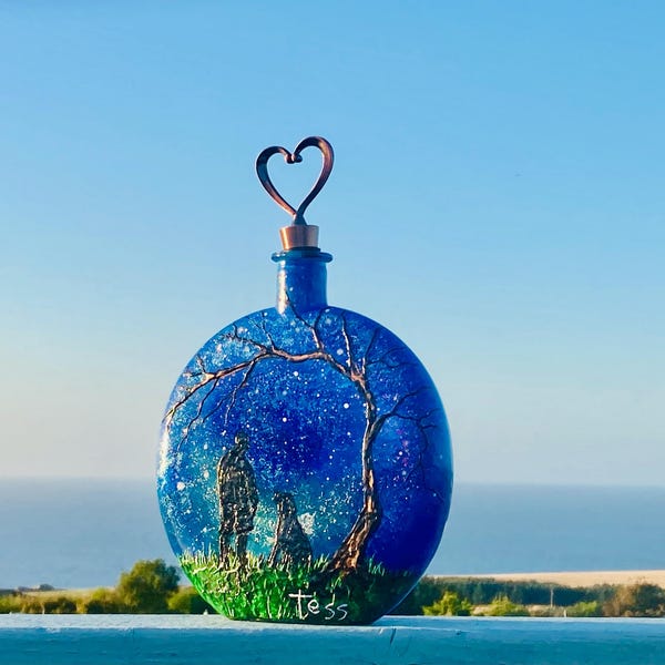 Colorful Hand Painted Gifts Glass Vases, Vases of Color, Bold Color ...