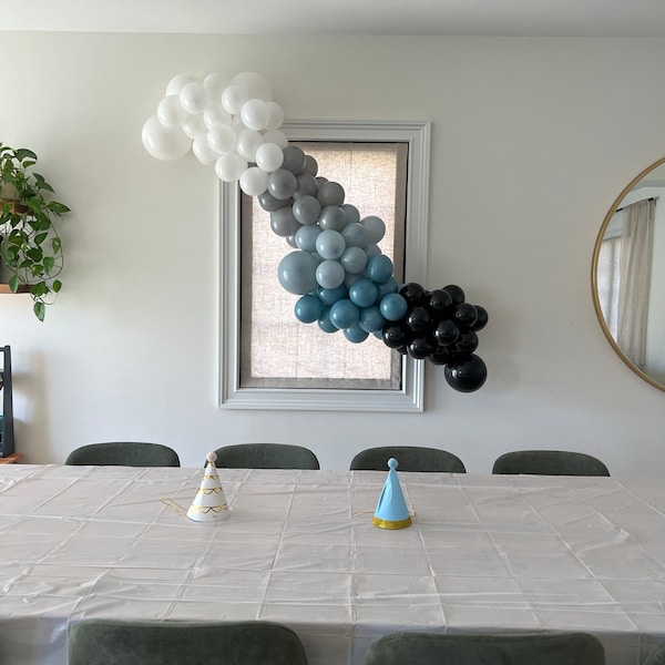 Pacific Balloon Garland Kit With Shades of Blue Slate Blue Dusty Sand ...