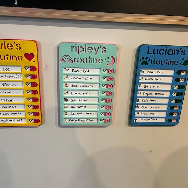 Sliding Routine Chart, Chore Chart, Daily Checklist, Kids Daily Tasks ...
