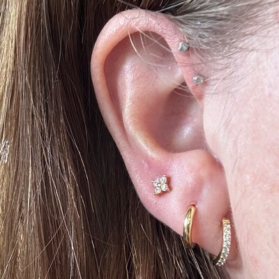 Gold Plated Earring Stack, Silver Earring Stack, Sterling Silver ...