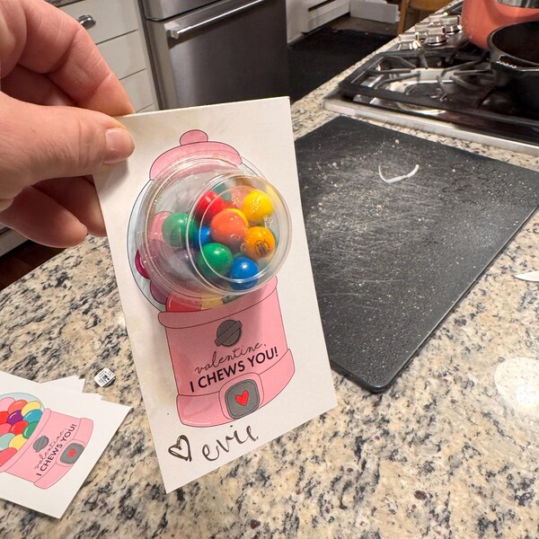 Gumball Machine Valentine - Valentine's Day Card Gift Craft DIY School ...