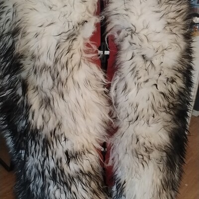 GIANT SHEEPSKIN Triple X Mouflon White Brown Throw Genuine Leather ...