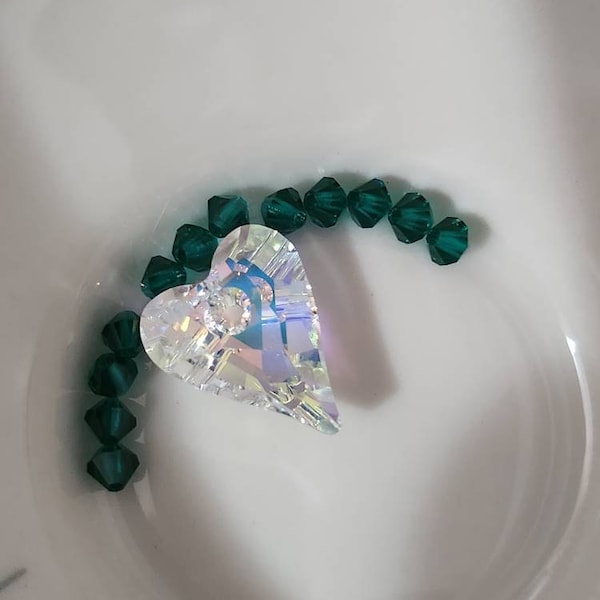Swarovski Crystals - Heart Pendant - 17 or 27mm Wild Heart - Crystal AB ...