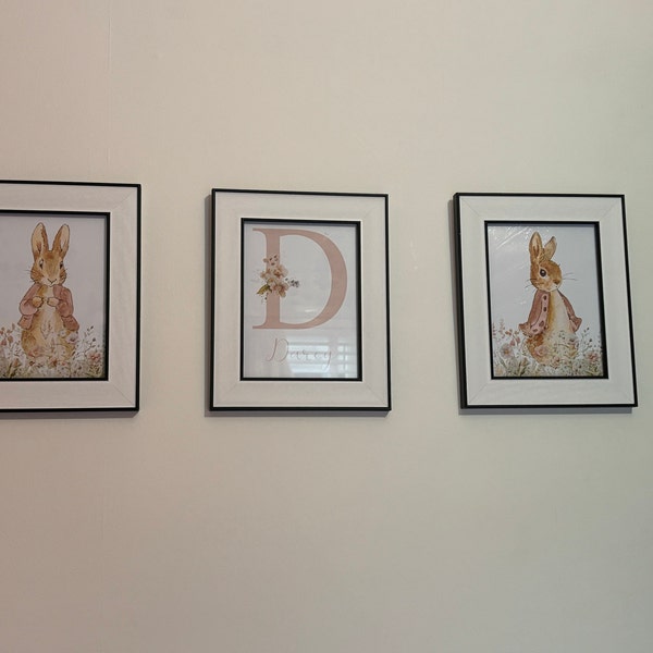 Peter Rabbit Prints,girl Nursery Prints,nursery Wall Decor,pink,floral ...