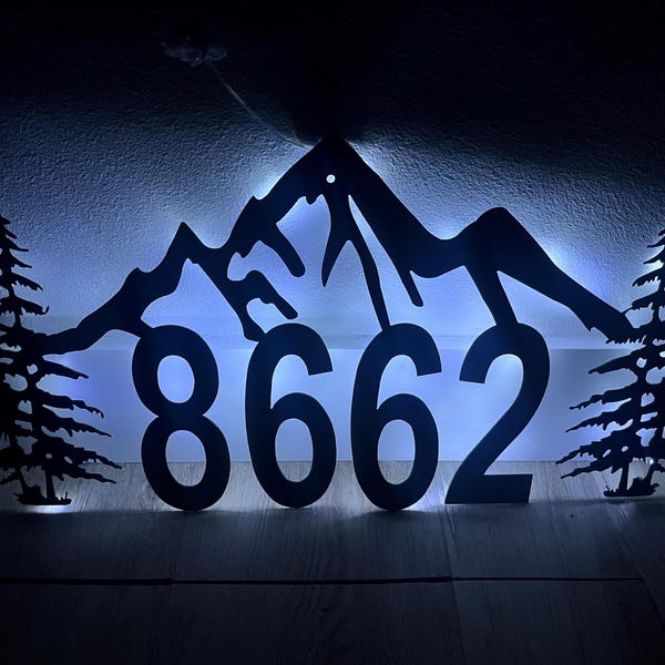 Mountain LED Metal Art Sign / Light up Mountain Metal Sign / Multi ...