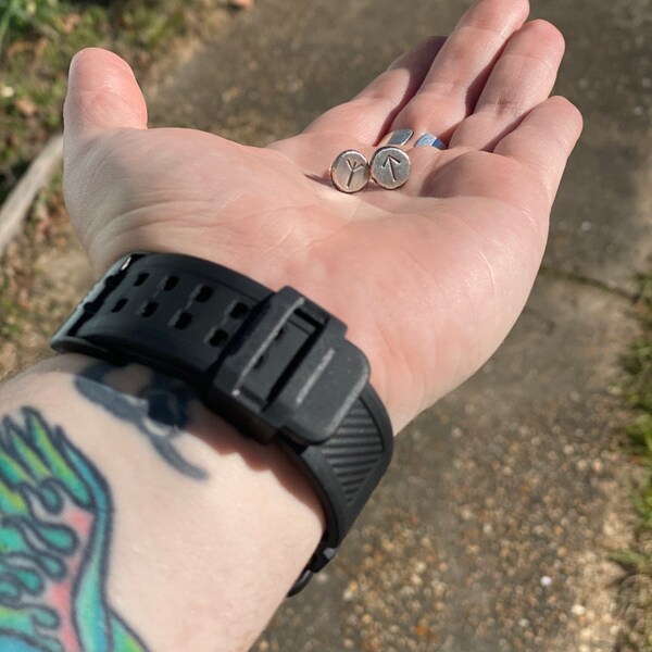 Silver Rune Jewelry Viking Jewelry Viking Earrings Viking Mens Jewelry ...