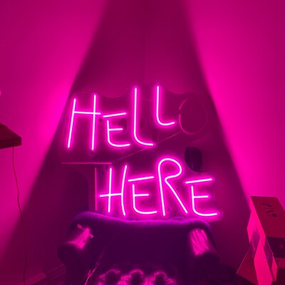 Hello There, Hell Here Neon Sign, Halloween Decor Lights, Horror Decor ...