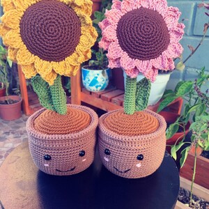 Crochet Sunflower in a Pot PATTERN Amigurumi Crochet - Etsy