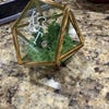Geometric Glass Ring Box With Moss - Rose Gold or Gold - Personalized ...