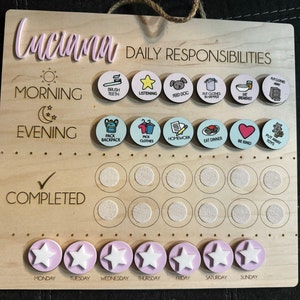Personalized Childs Chore Chart With Pictures, Daily Toddler Routine ...