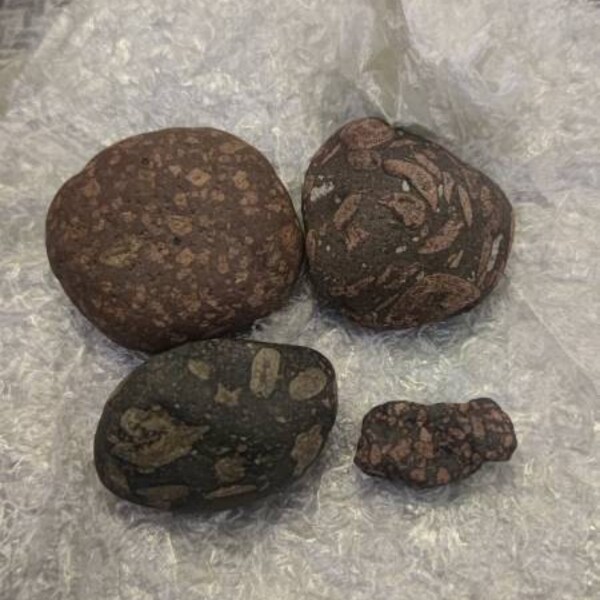 Thick Polished Porphyry With Big Crystals, Cross-like Feldspar Crystals ...