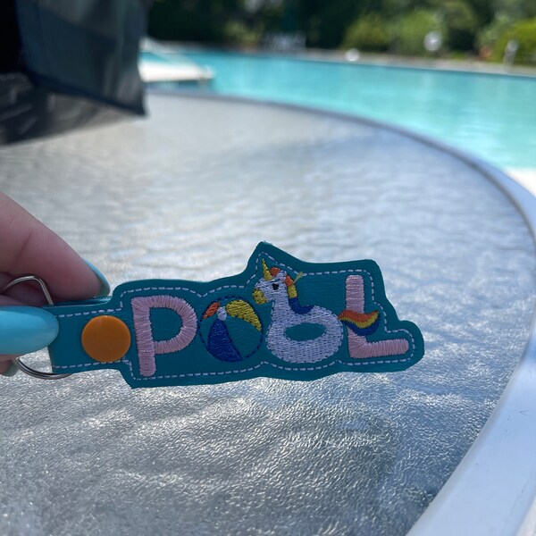 Pool Keychain, Embroidered, Keyfob, Handmade, Swimming Pool, Summer - Etsy