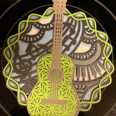 Guitar Music Instrument Multi Layer Mandala Model Laser Cut File ...