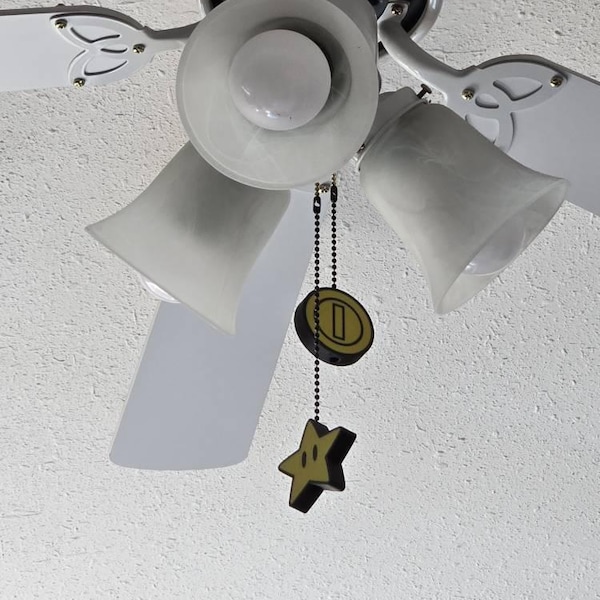 Mario Ceiling Fan Pull | Mario Bedroom | Super Home Decor | Super Star ...