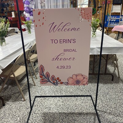 Sign Stand Welcome 5'x3' Black Signage Stand Wedding Sign Stand Black ...