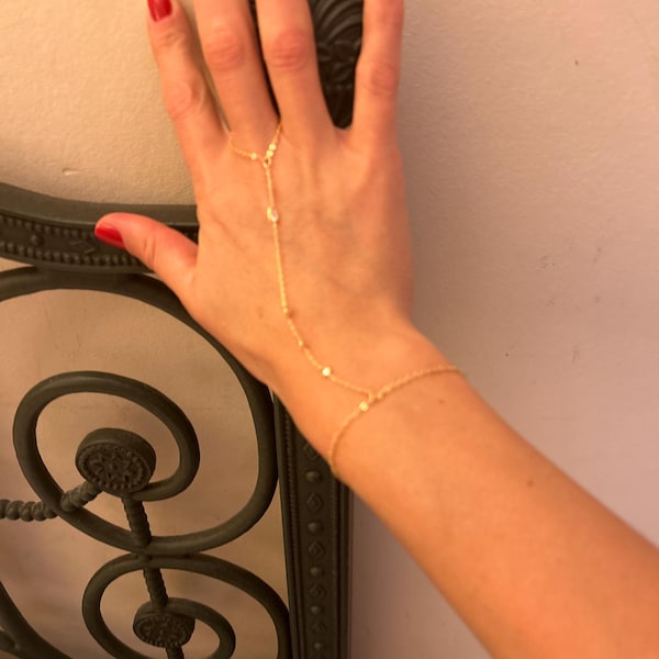 Silver & Gold Hand Chain, Dainty 18k Gold Hand Plated Chain | Gold Hand ...