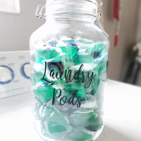 Laundry Pods Label Decal / Laundry Room Decor / Laundry Detergent Label ...