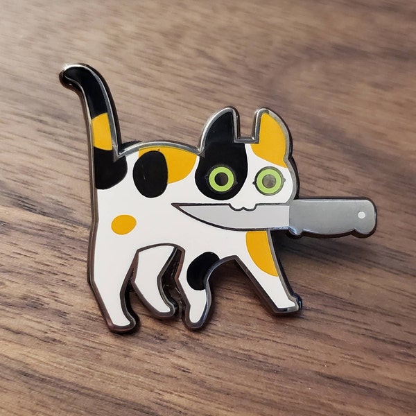 Calico Knifecat Enamel Pin - Etsy