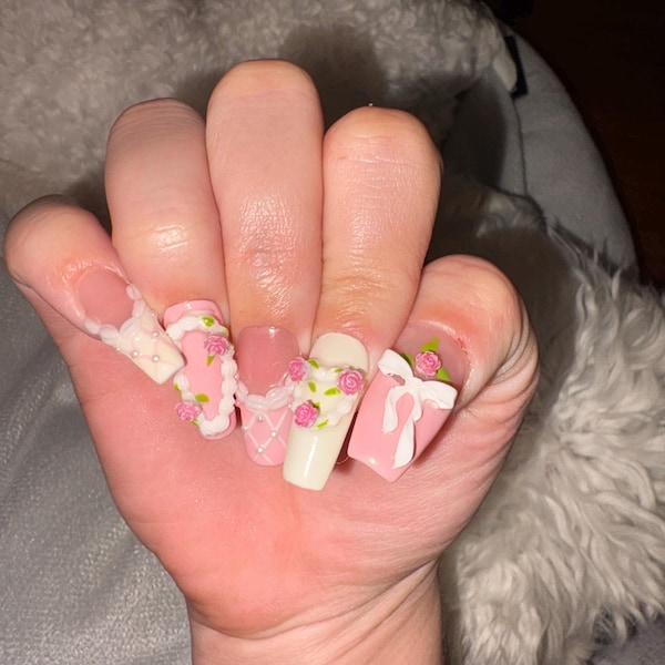 3D Ramen Noodle Press-on Nails | Food-themed Press-on Nails | Japanese ...