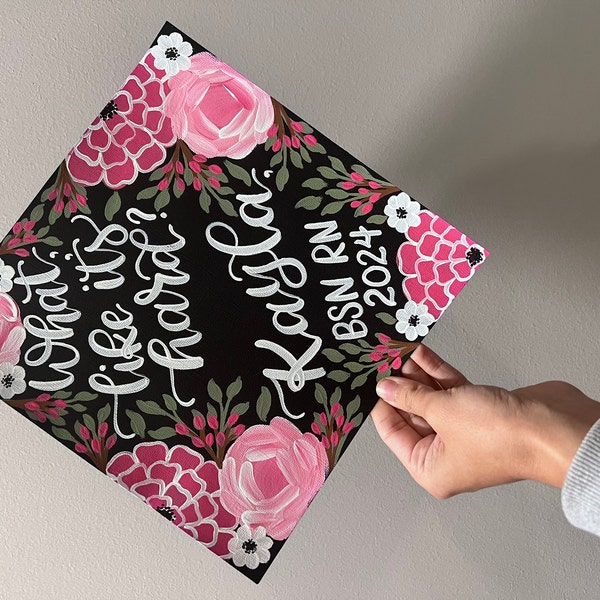 Hand Painted, Hand Lettered Custom Graduation Cap TOPPER - Painted ...