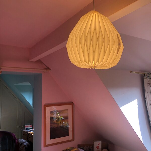 Oval Origami Paper Lampshade - Etsy UK
