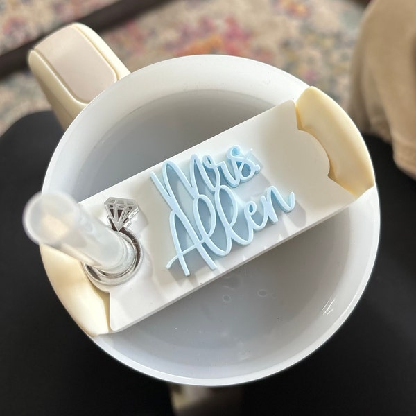 Mrs Name Plate Bride, 30oz/40oz Personalized Tumbler Name Tag, Name ...