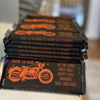 Motorcycle Candy Bar Wrapper/label Motorcycle Party Favor, Motorcycle ...