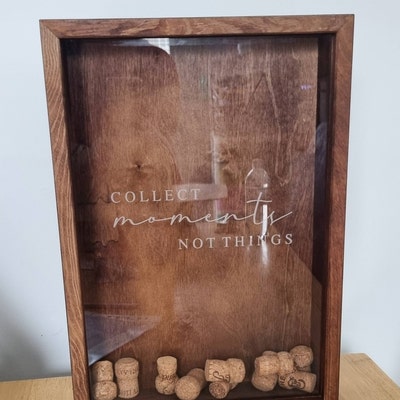 BLACK Wine Cork Holder, Wine Cork Art, Wine Cork Display Case, Shadow ...