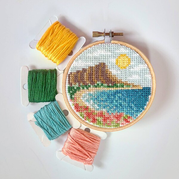 Diamond Head Cross Stitch Pattern - Etsy