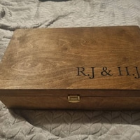 Carved Initials Wooden Keepsake Box - Personalised Memory Box ...