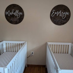 Nursery Name Sign, Round Name Sign, Above Crib Sign, 3d Name Sign, Baby ...