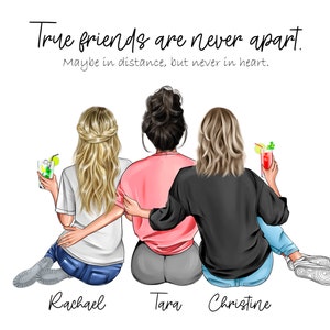 Custom Best Friend Portrait PRINTABLE Personalized BFF - Etsy