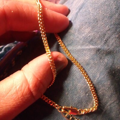 3mm Thin Gold Chain /18k Gold Plated / Curb Chain / Gold Layered Chains ...