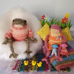 Hand Knitted Frog. With Sweater - Etsy UK