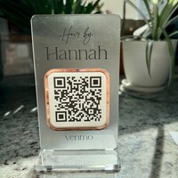 QR Code Acrylic Display Sign With Base Social Media Menu - Etsy Canada