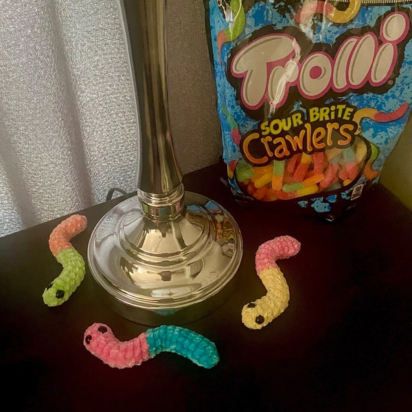 Sour Gummy Worms! ___________ 3 Pack, Posable Worm Plushies, Novelty ...